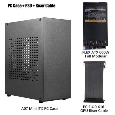Mini ITX Computer Case with PCIE 4.0 X16 GPU Riser Cable and Flex ATX ...