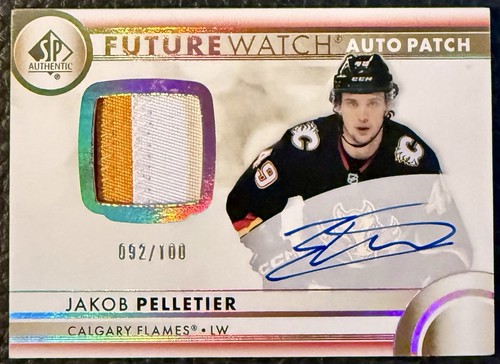 2023-24 UD Sp Authentic Future Watch Auto Patch Jakob Pelletier #046/ ...