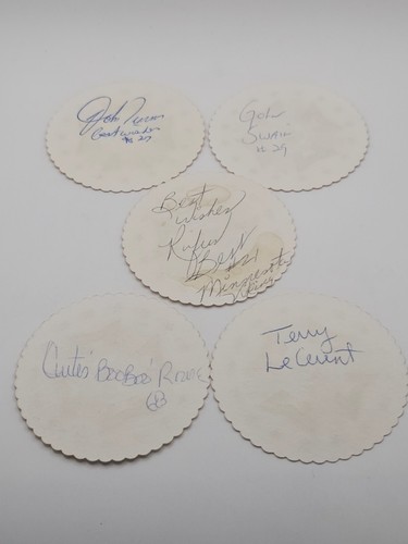 MN Vikings Autographed VFW Coasters - LeCount, Swain, Turner, Rouse ...