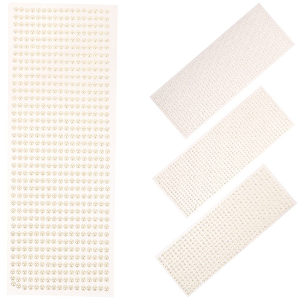 4 Sheets Pearl Sticker Decorative Adhesive Pearls Beads Flat Back | eBay