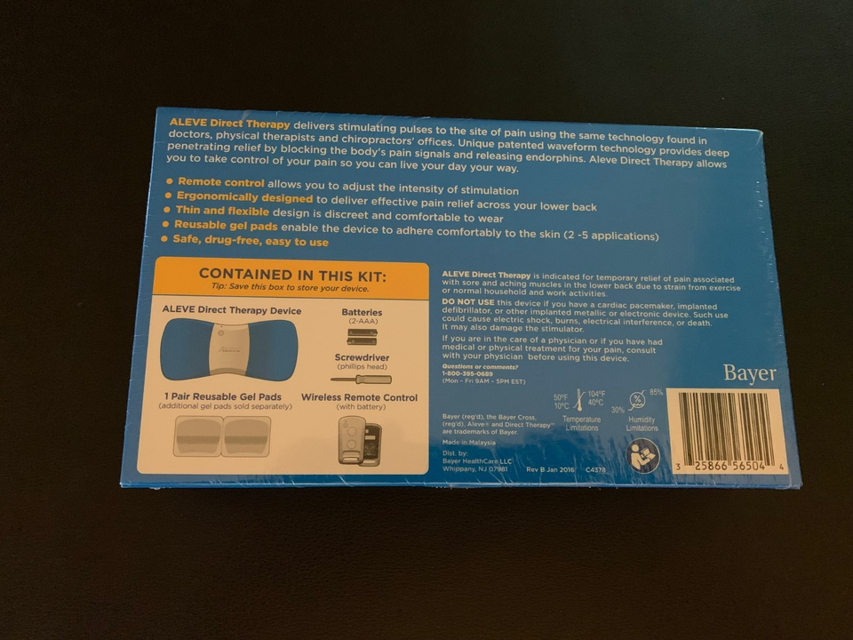 BAYER ALEVE Direct Therapy Tens Device Wireless Lower Back Pain Relief ...