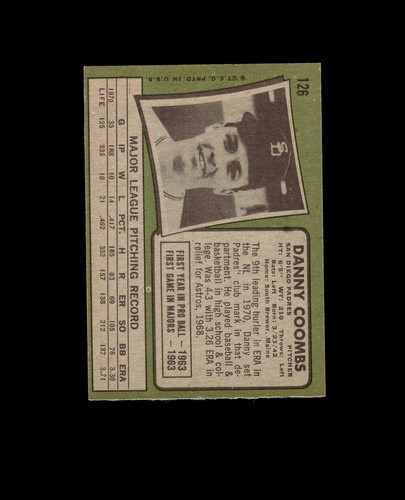 1971 Topps 126 Danny Coombs EX-MT #D1,412563 | eBay