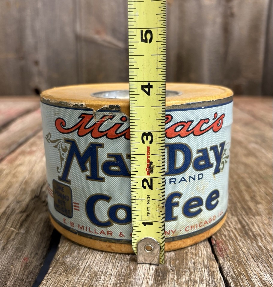 Early Vintage Millar & Co May Day Brand 1Lb Coffee Tin Can Paper ...