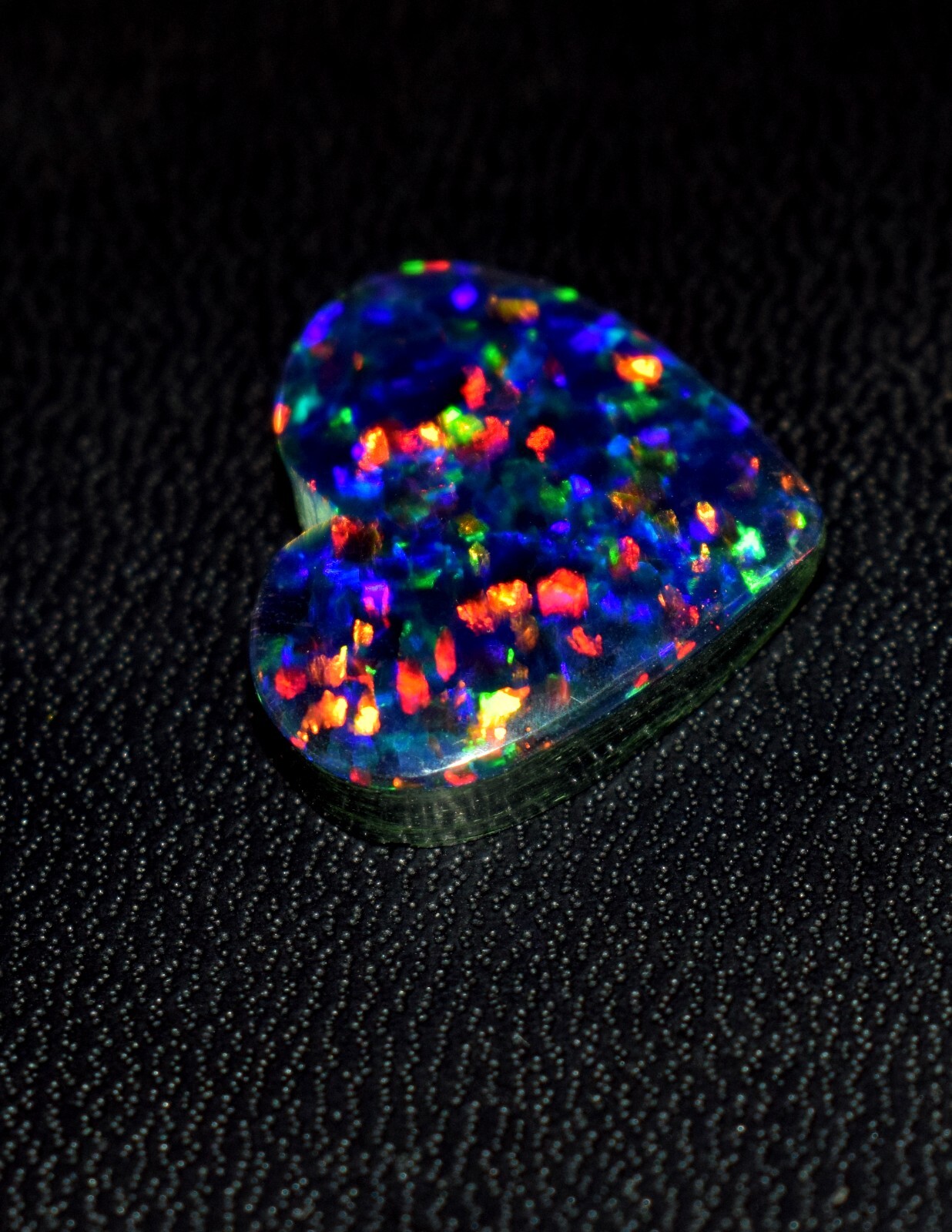 Lab Black Opal Heart Shape Cabochon Doublet Gemstone 18.50 Ct Loose ...