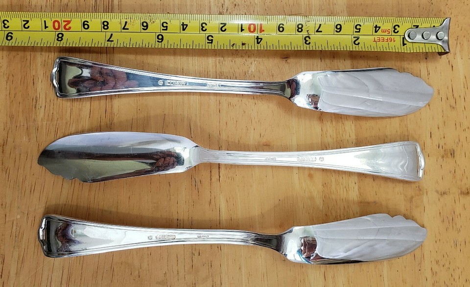 LOT OF 3 VTG TO ANTIQUE FAIRFIELD PATTERN SILVERPLATE FISH 🐟/ SPREADER🧈 ...