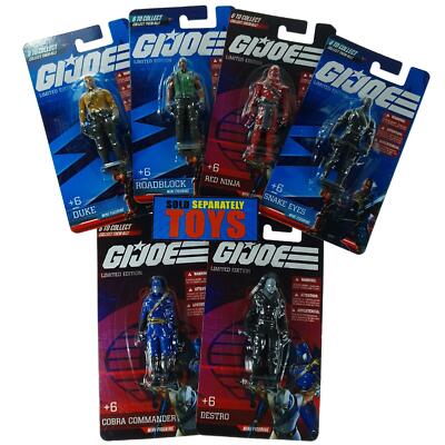 GI Joe Limited Edition COMPLETE 6 FIGURE SET pack 2.5" Mini figurine ...