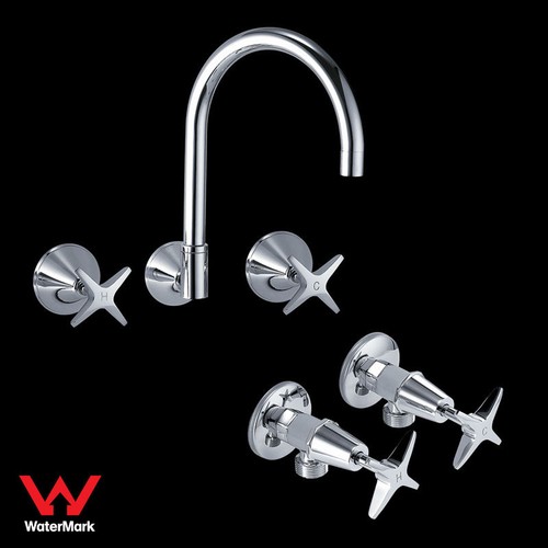 Danube Laundry Tap Sets Package Wall Sink Washing Machine Stops Full ...