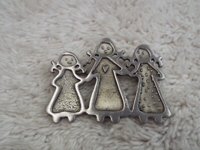 CYNTHIA WEBB THREE SISTERS Silvertone Pin (D12) | eBay