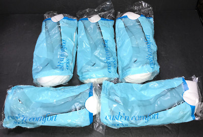 Silkies Quarter Length WHITE Comfort Socks Queen 10-13 5 Pack Lot or 10 ...