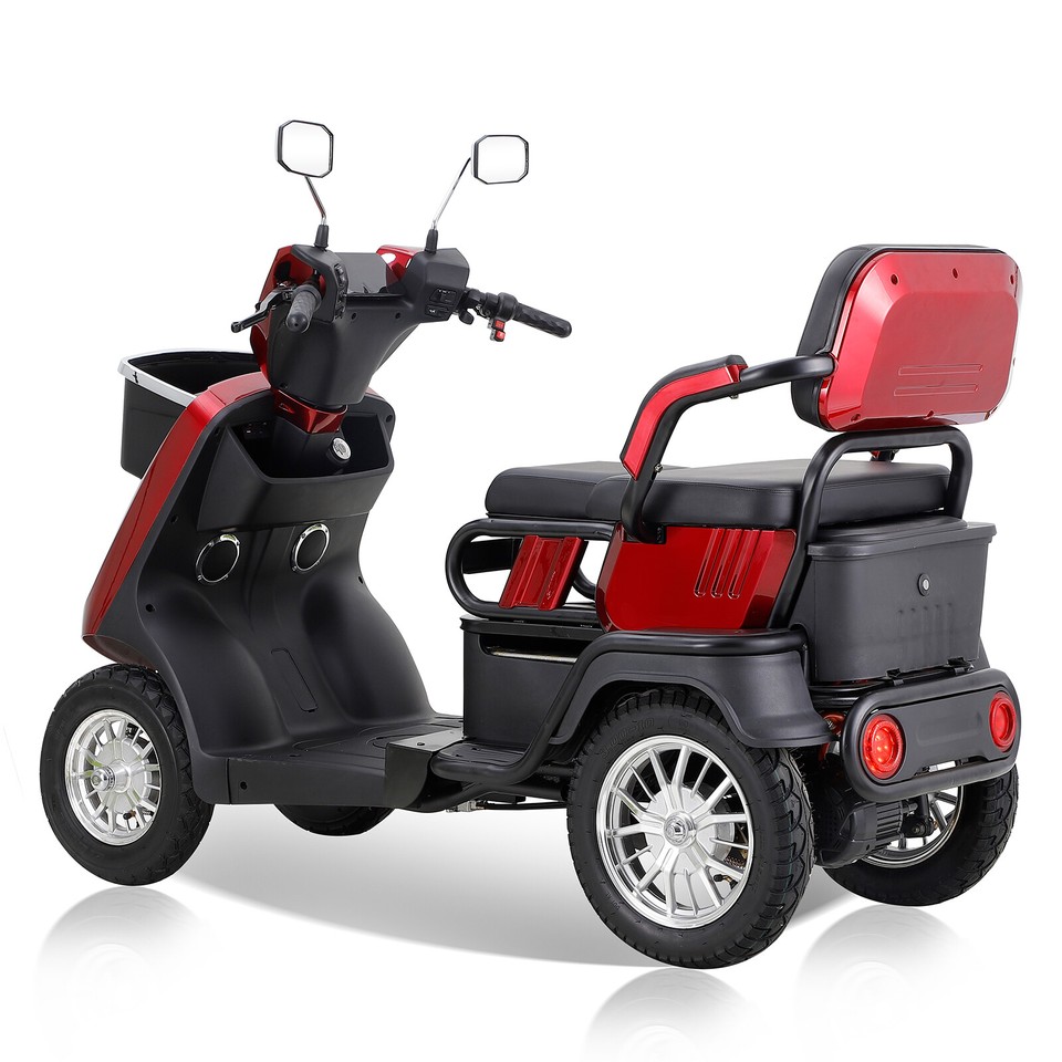 2 Persons Heavy Duty 4 Wheel Mobility Scooters for Senior Adult 500lbs ...