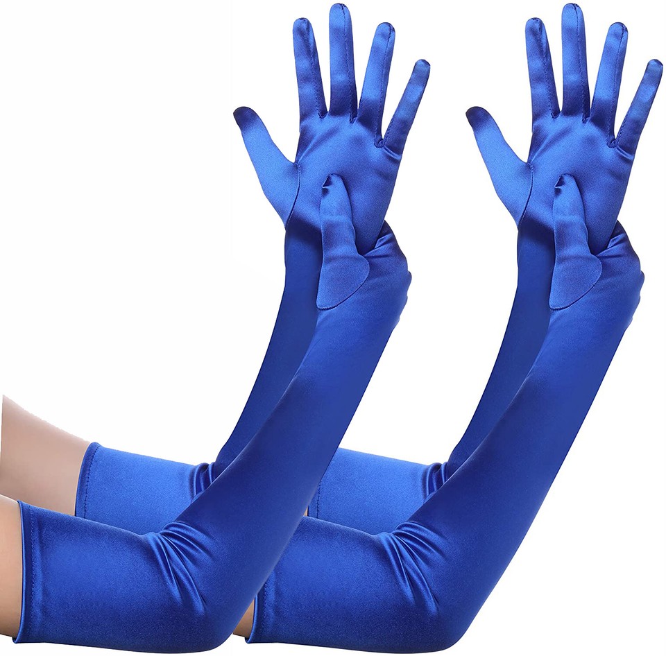 Women's Satin Long Gloves Opera Wedding Bridal Evening Party Prom ...
