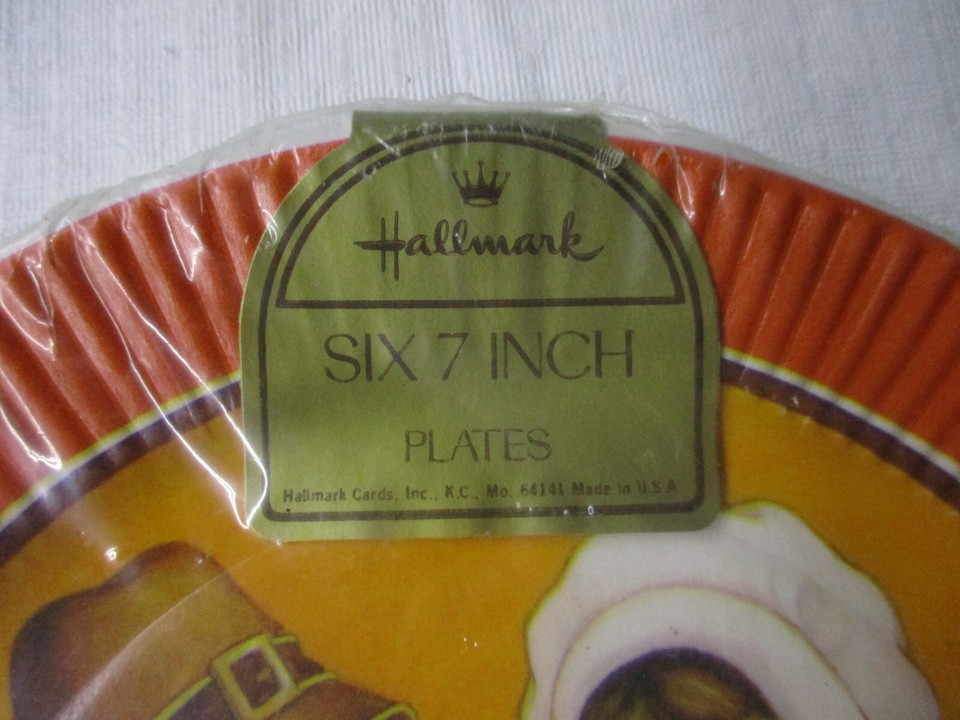 Vintage Hallmark Thanksgiving Paper Plates - Six 7" Plates - Sealed | eBay
