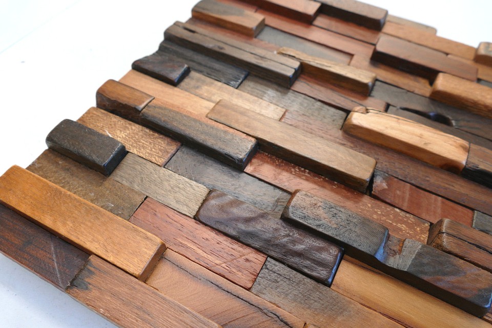 Wood Wall Tiles, Rustic, Vintage, Reclaimed, Wooden Wall Decor ...