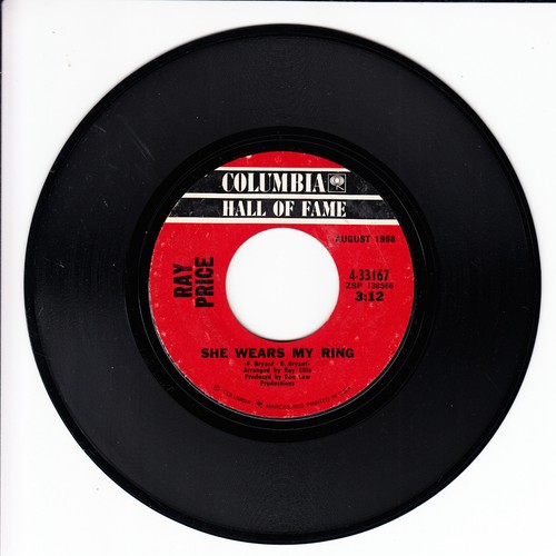 RAY PRICE She Wears My Ring VG 45 RPM REISSUE | eBay