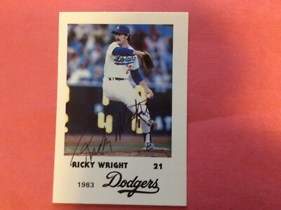 1983 Los Angeles Dodgers Police Card Ricky Wright Rookie Autograph. | eBay