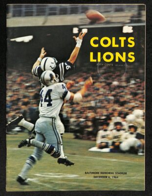 December 6, 1964 Football Program Baltimore Colts vs. Detroit Lions ...