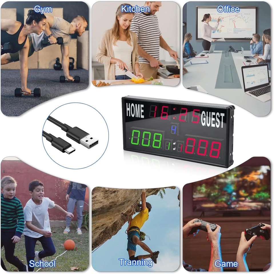 2025 LED Electronic Scoreboard Digital Score Keeper with Remote ...