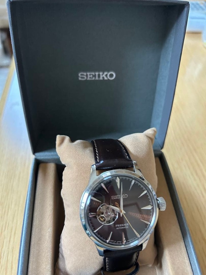 Seiko Presage Automatic Wristwatch Brown Leather Strap Classic Dress ...