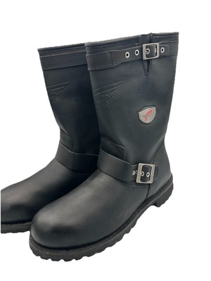 Red Wing Engineer 988 Steel Toe Motorcycle Boots Black Leather Biker ...