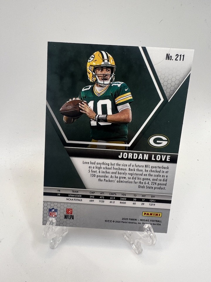 2020 Panini Mosaic Jordan Love Rookie Card RC #211 Green Bay Packers | eBay