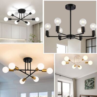 Vintage LED Ceiling Light Modern Chandeliers Living Room Bedroom ...