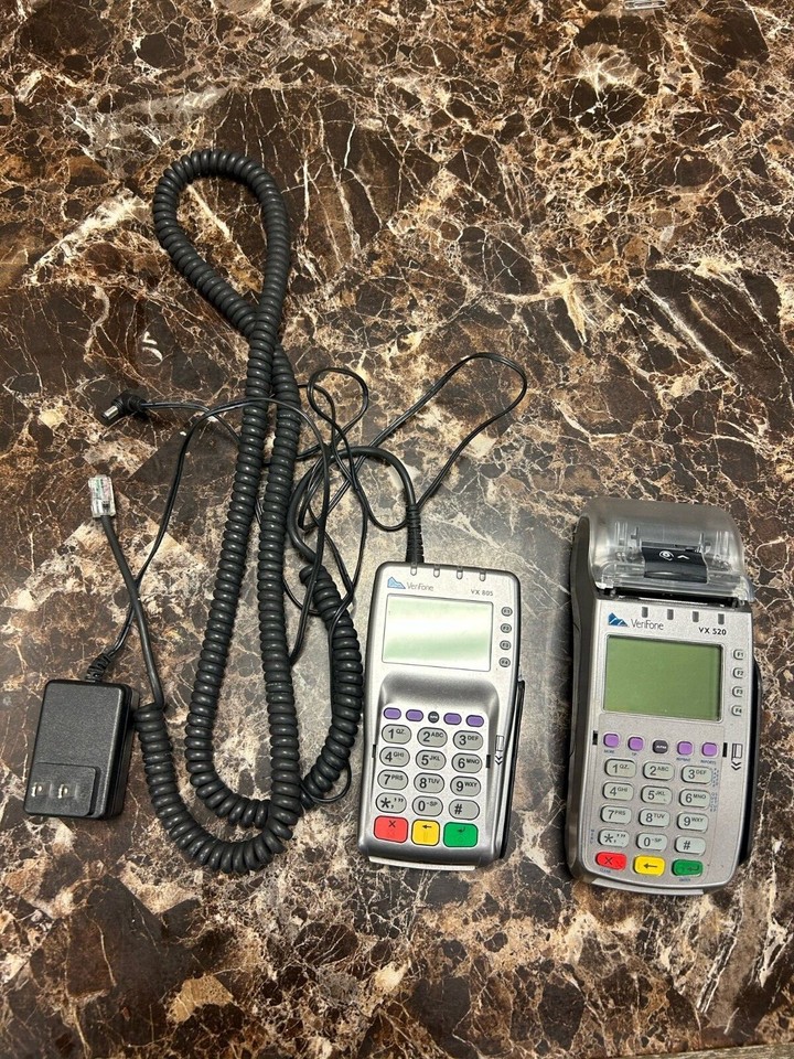 VeriFone VX 520+VX 805+Adapter Credit Card Machine - Used, Good ...