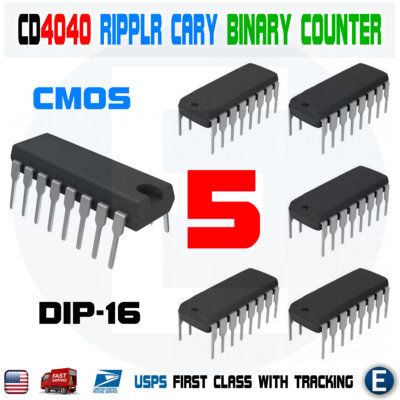 5PCS CD4040 4040 Ripple-Carry CMOS 12-Stage Binary Counter/Divider IC ...