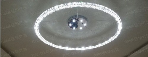 New luxury Modern LED Round Crystal Pendant Lamp Ring Ceiling Light ...