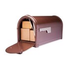 Mail Box Large Post Mount Hillsborough Copper Steel w/ Outgoing Mail ...
