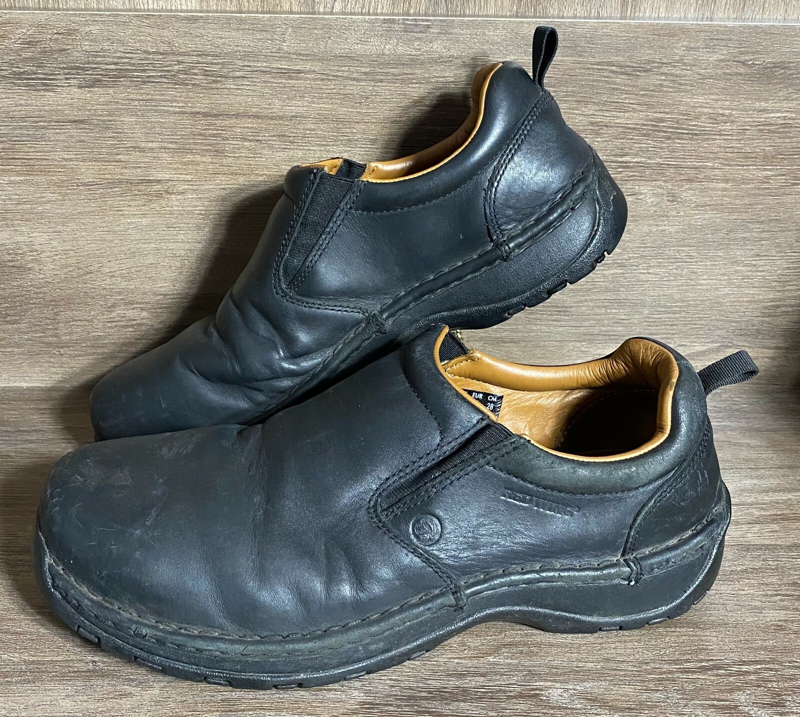 Red Wing 6700 Men Shoes Sz 9 E2 Black Leather Aluminum Toe Work Loafers ...