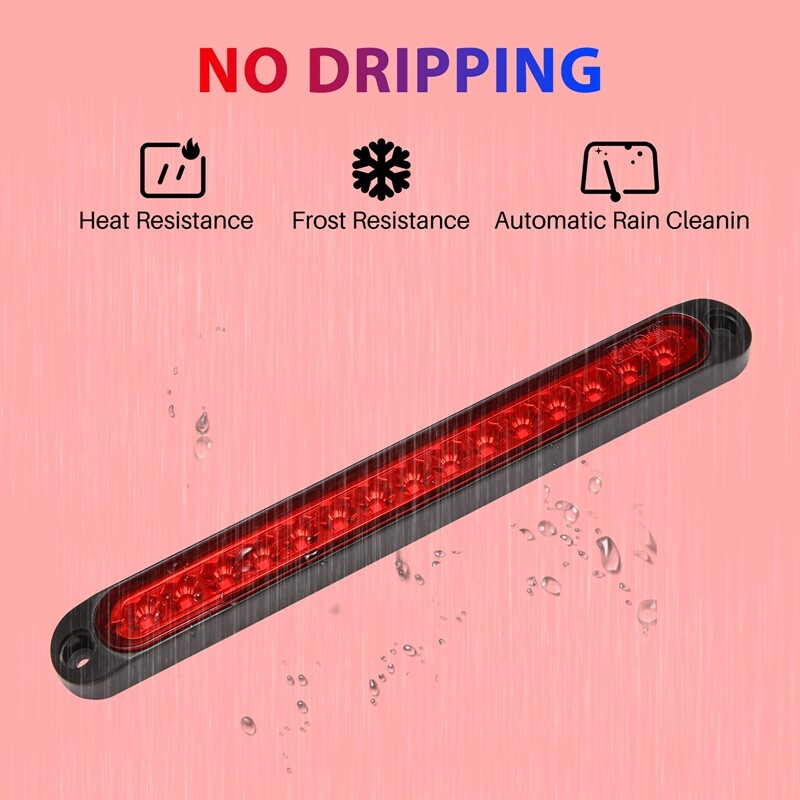10 Inch Sealed Truck& RV Trailer Light Bar 15 Led Third Brake Lights ...