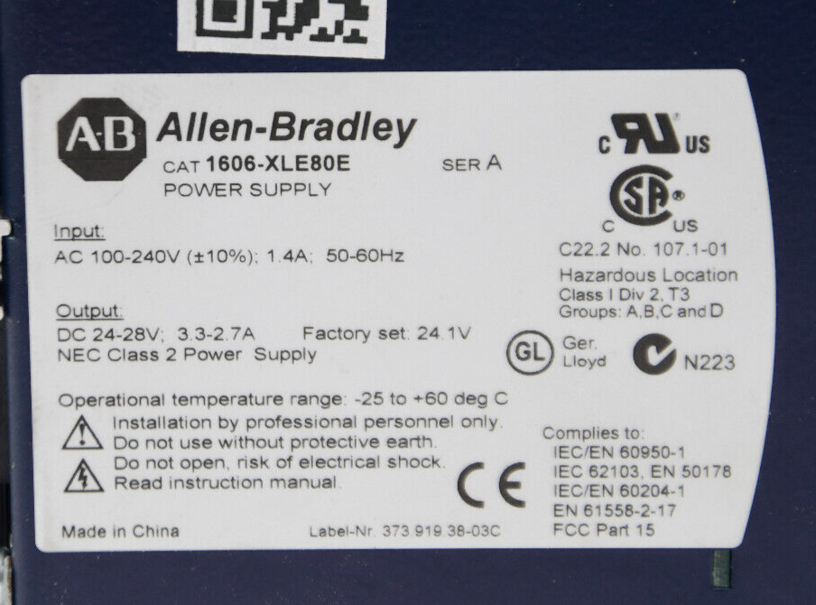 1606-XLE80E-A Allen-Bradley 3.3A 24VDC Power Supply 1606-XLE -SA | eBay