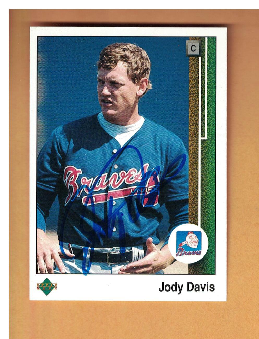 Jody Davis AUTOGRAPHED 1989 UD HIGH # BASEBALL CARD SIGNED ATLANTA ...