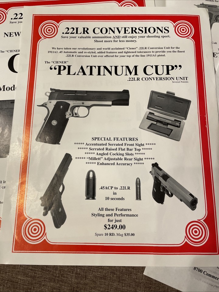 Original Jonathan Arthur Ciener 1990’s Catalog Brochure .22LR ...