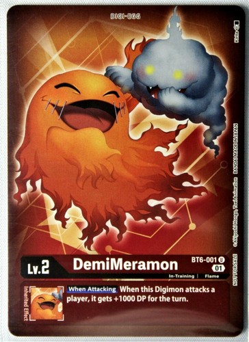DemiMeramon (Box Topper) BT6-001 U Foil Digimon Card Game Double ...