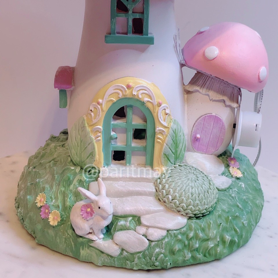 Light Up Easter Pastel Mushroom House With Easter Bunny Spring Decor10 ...