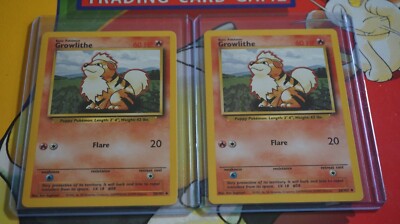 LOT 2 GROWLITHE 28/102 ORIGINAL BASE SET 1999 POKEMON TCG CARD L@@K | eBay
