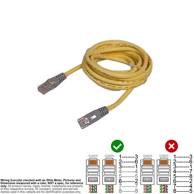Cable RJ 45 RJ45 UTP Crossover 1236 Network C5e 10FT Belkin A3X126-10 ...