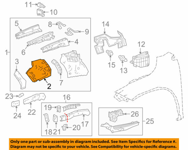 53712-48040 Toyota Apron, front fender, front lh 5371248040, New ...