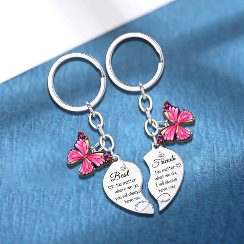 Friendship Keychain 2PCs Heart Matching Keychain Best Friend Keychains ...