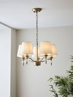 John Lewis Haverstock 5 Arm Pendant Ceiling Light Antique Brass ...