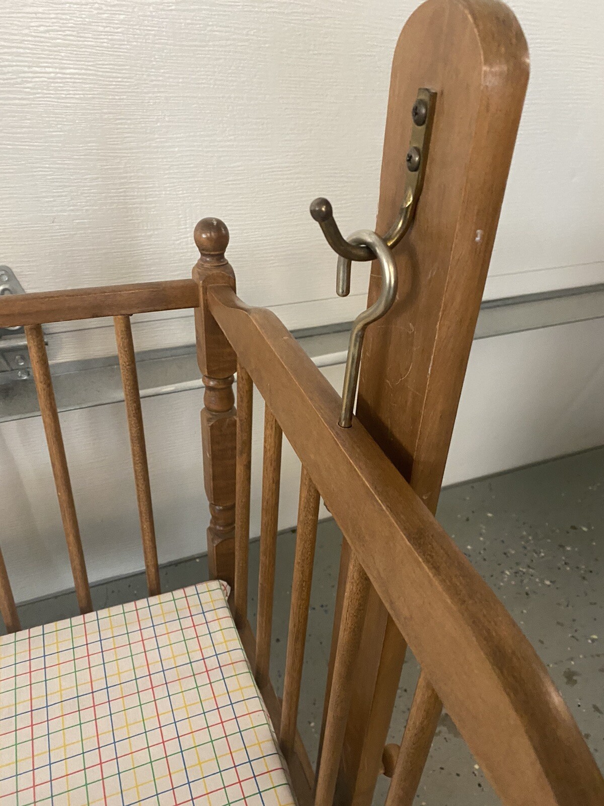 Vintage Wooden Spindle Portable Baby Cradle /Rocker/Crib | eBay