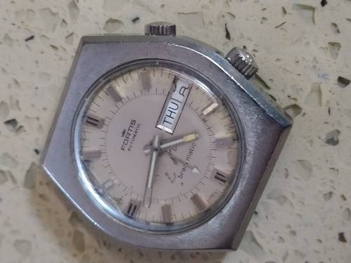 VINTAGE FORTIS ALARM WRIST WATCH 21 J CAL AS 5008 NOT WORK Good Balance ...