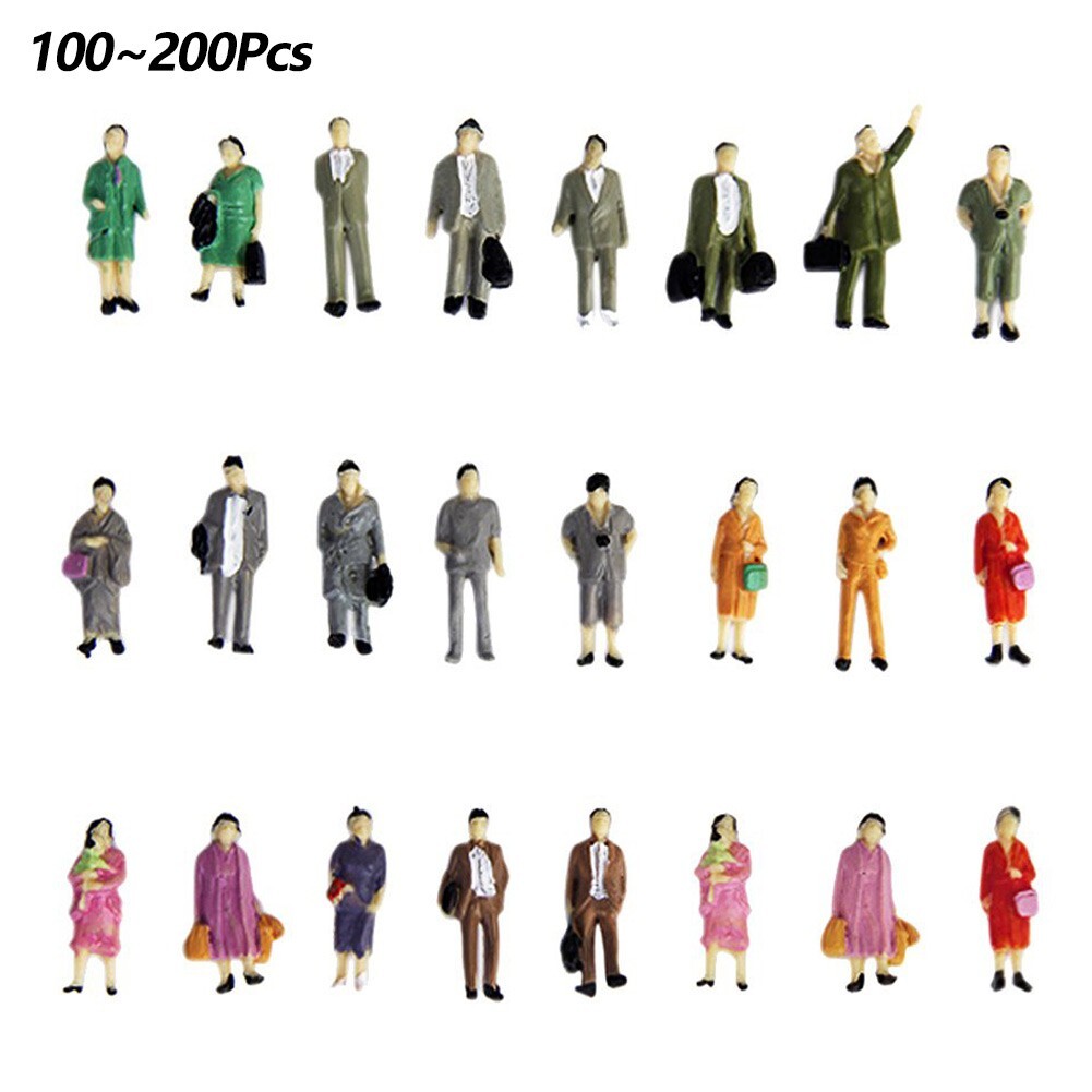 100/200 Pcs 1:87 HO Scale Painted Figures Model People Passengers ...
