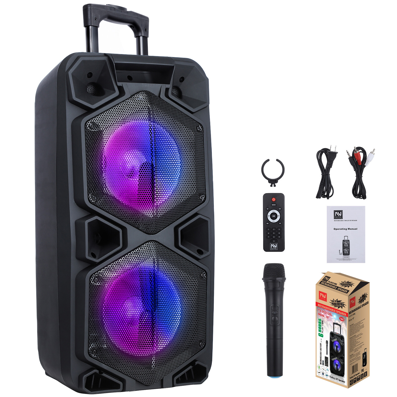 PA Loud Subwoofer Portable Tailgate Speaker Bluetooth Party DJ Speaker ...