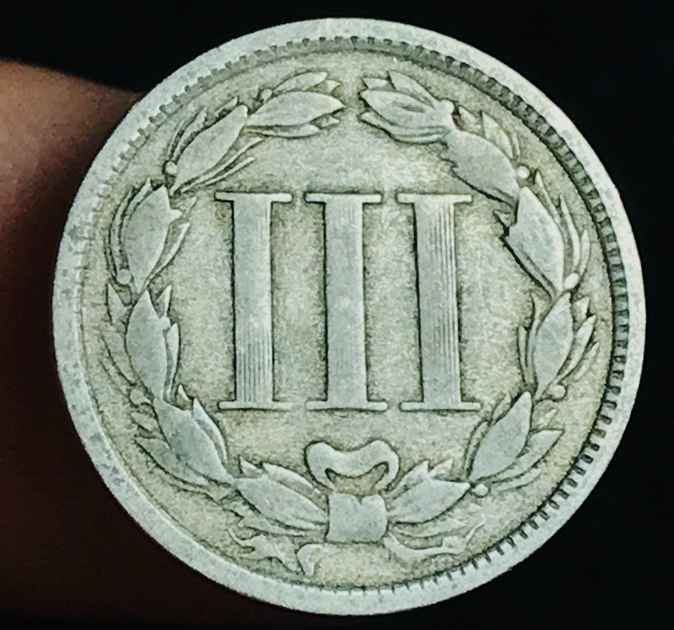 1868 Three Cent Nickel Piece 3C Ungraded Circulated US Type Coin ...