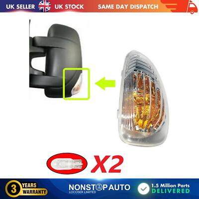 Wing Mirror Side Indicator Light Lens Left Side with Bulbs For VAUXHALL ...