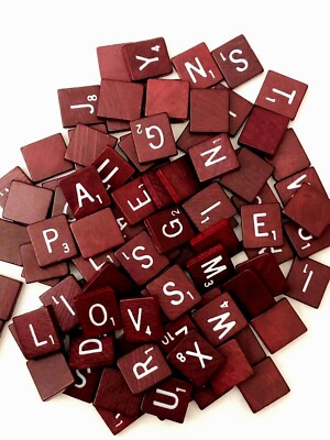 Scrabble Deluxe Turntable Red Maroon Tiles White Letters Game ...