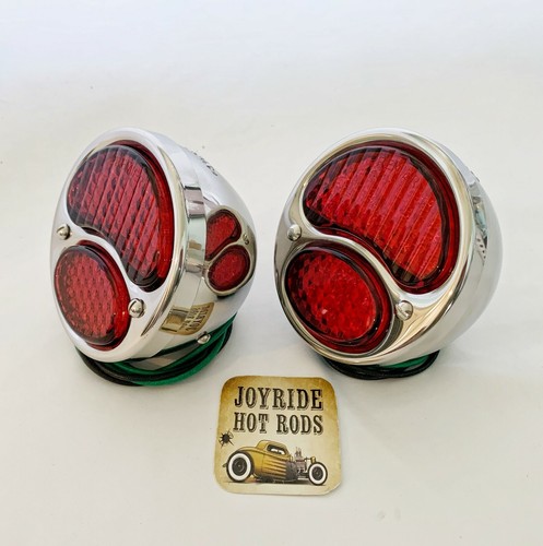 1928-31 Ford Model A Tail Lights - Pol S/S with LED lenses -1 pr (R/H ...
