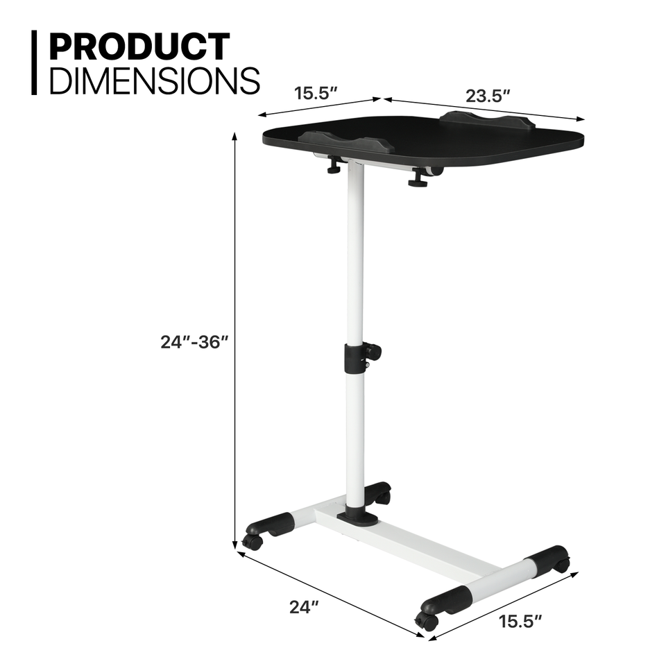 [SWIVEL ROLLING] Laptop Desk Adjustable Height Table Stand Wooden Sofa ...